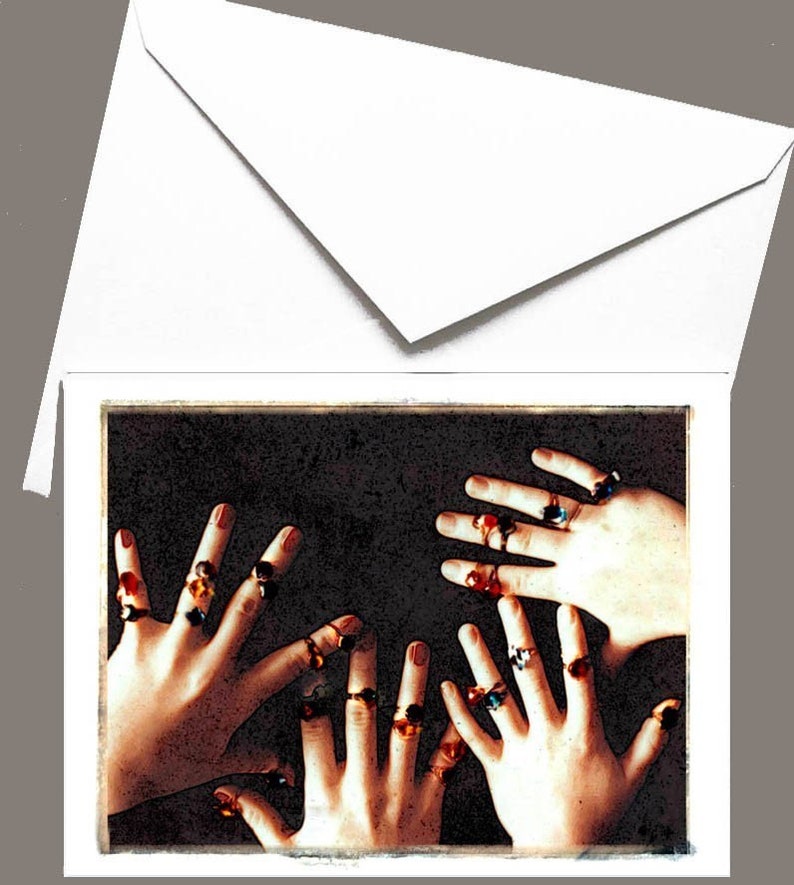 Ring Fingers Surreal Transfer Photo Card - Etsy