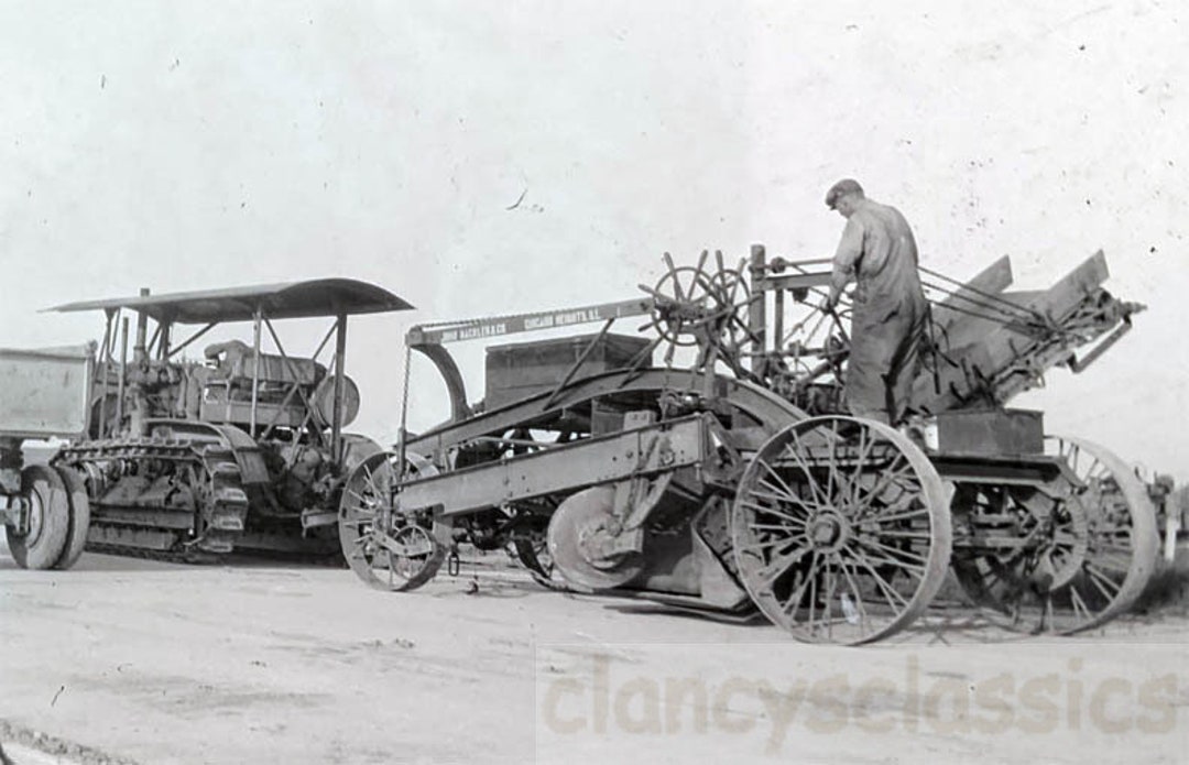 Vintage Photo 1920 Farmer in Overalls W Farm Machinery John Mackler and ...