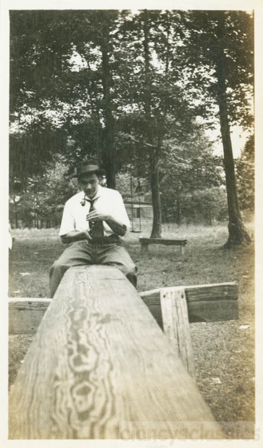 Vintage Photo 1915 Young Man Smokes Pipe Takes Photo W Camera End of ...