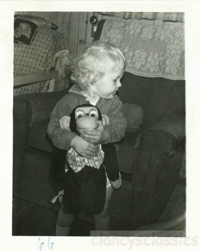 Vintage Photo 1966 Barbara With Chester the Chimp Doll Stuffed Animal ...