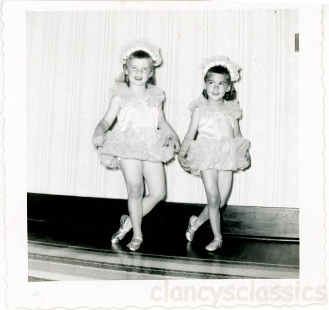 Vintage Photo 1954 Little Girls Ballet Dancers Tutu Judy & Cathy Oneida ...
