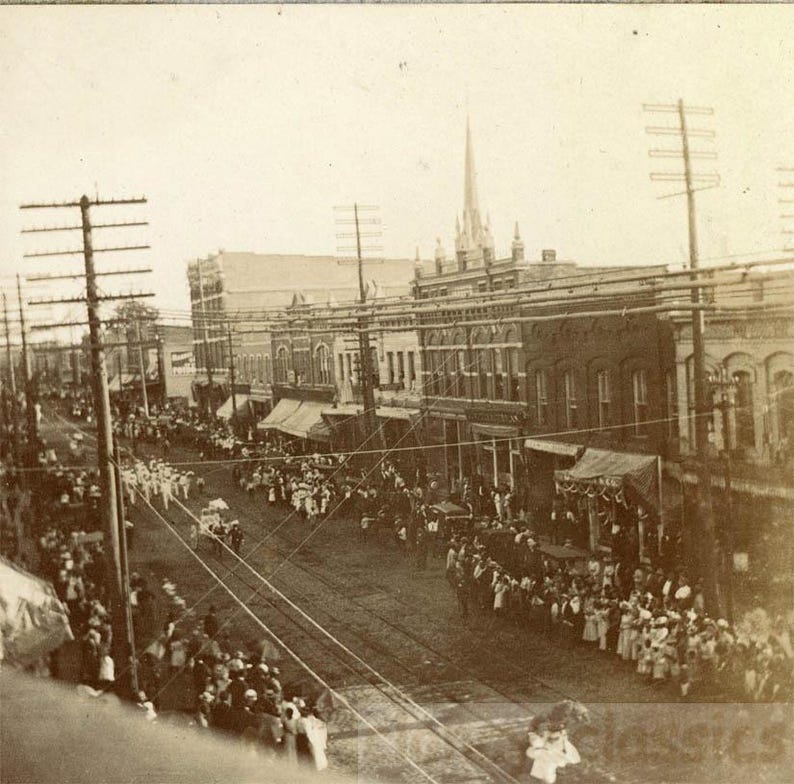 Vintage Photo 1902 Downtown Main St Colorado Springs Flower Parade 40 R ...