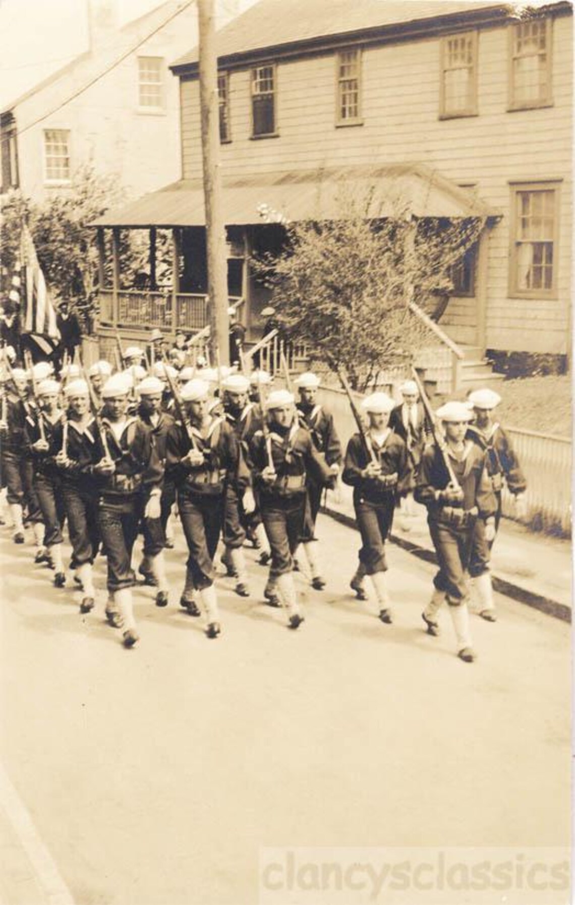 Vintage Photo 1918 Military Parade WW1 Neighborhood New Hampshire Navy ...