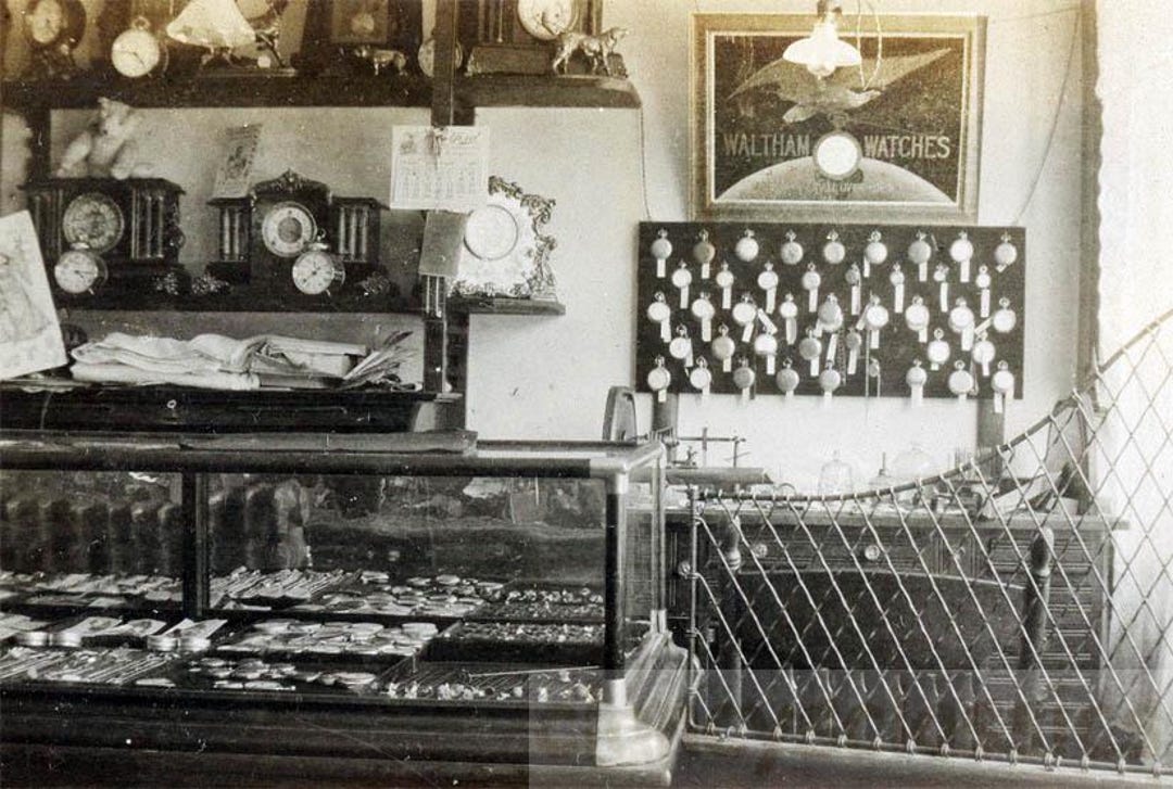 Vintage Photo 1910 Interior of a General Store Waltham Watches Clocks ...
