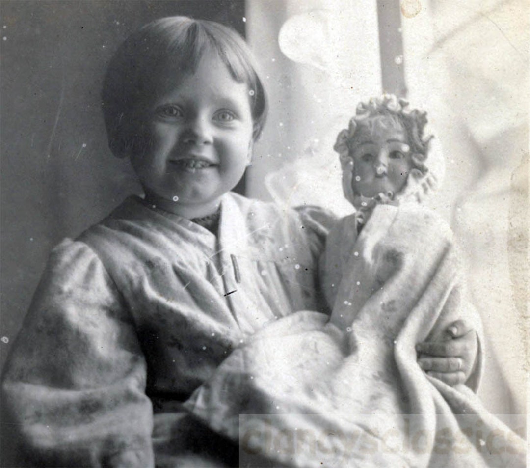 Vintage Photo 1912 Baby Gertrude Holding Her Fashion Doll41 G - Etsy