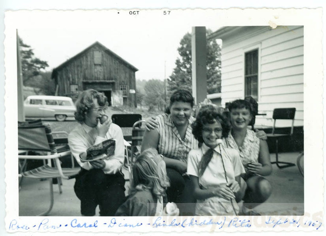 Vintage Photo 1957 A Summer Sleepover Roast Marshmallows Teenage Girls ...