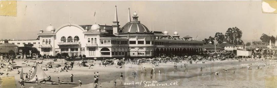 Vintage Photo 1930s Santa Cruz California Beach Boardwalk & Sardine ...