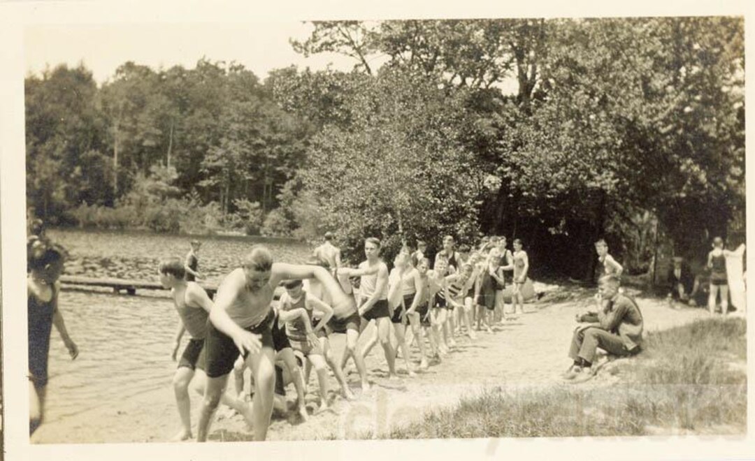 Vintage Photo 1922 Young Men About to Race Take Your Mark Set Go in ...