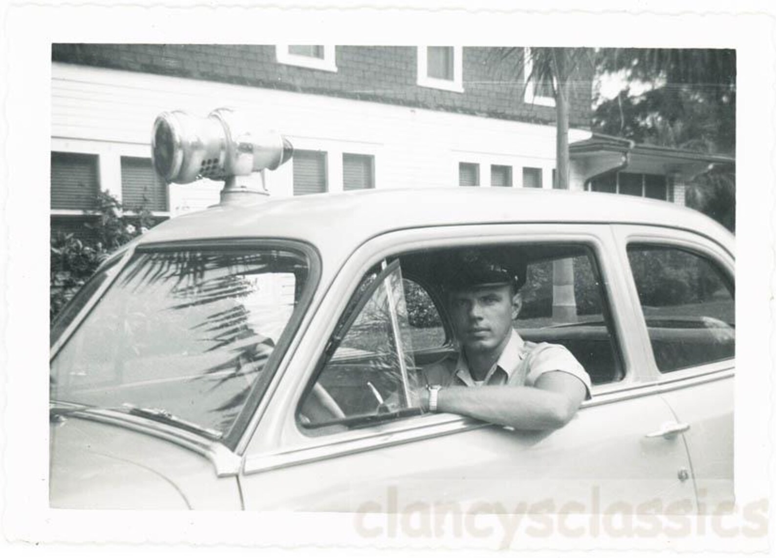 Vintage Photo 1960 Handsome Police Officer in Patrol Car Los ...