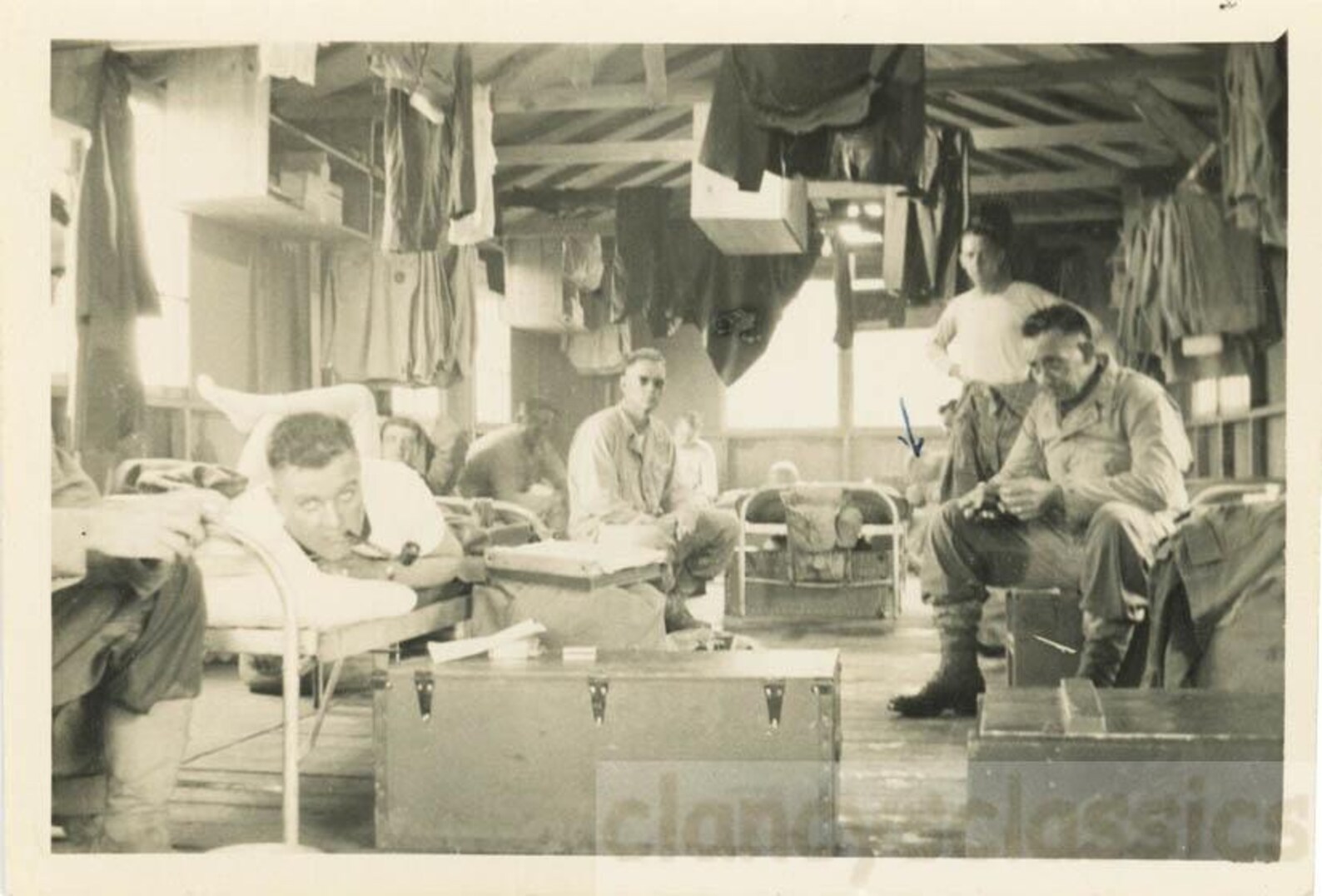 Vintage Photo 1944 Military Ten Soldiers After Rain Drying Out in Camp ...