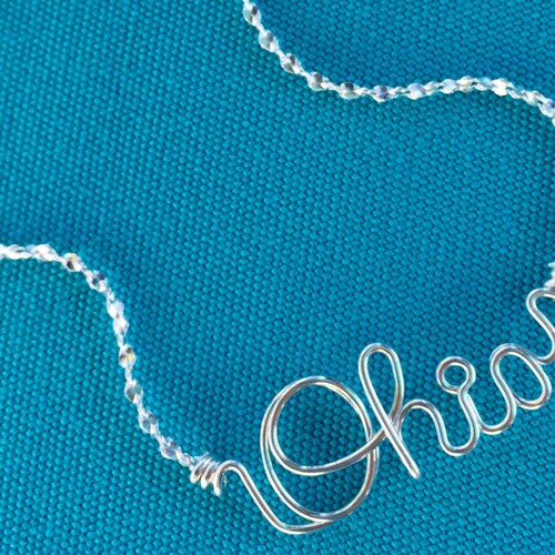 Script Ohio Necklace Anklet or Braceletsilver Gold or Rose - Etsy