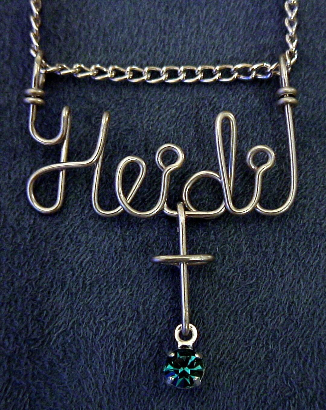 Personalized Wire Name Necklace/charm//cord/swarovski Birthstone-11 Fun ...