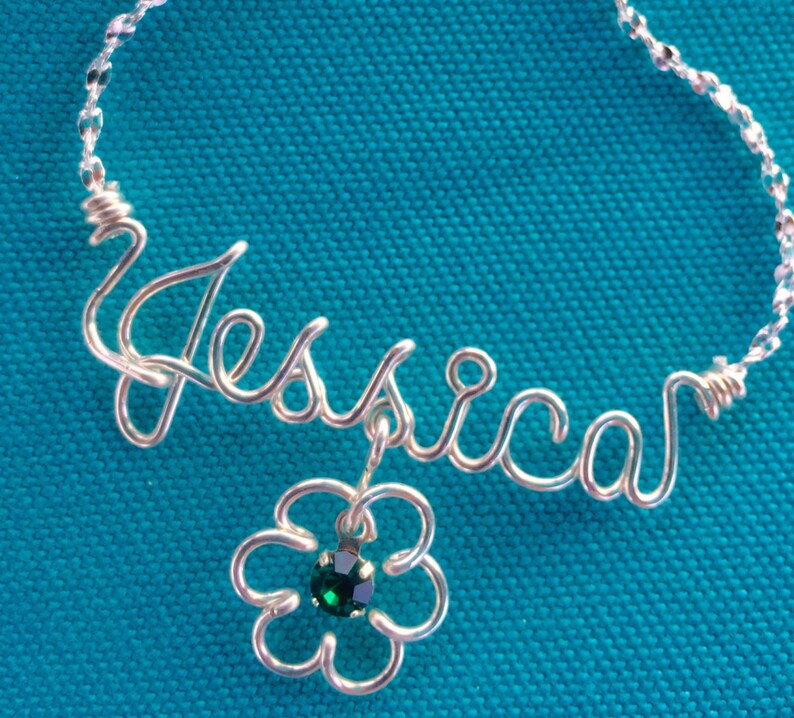 Wire Name Necklace or AnkletPersonalized JewelrySterling | Etsy