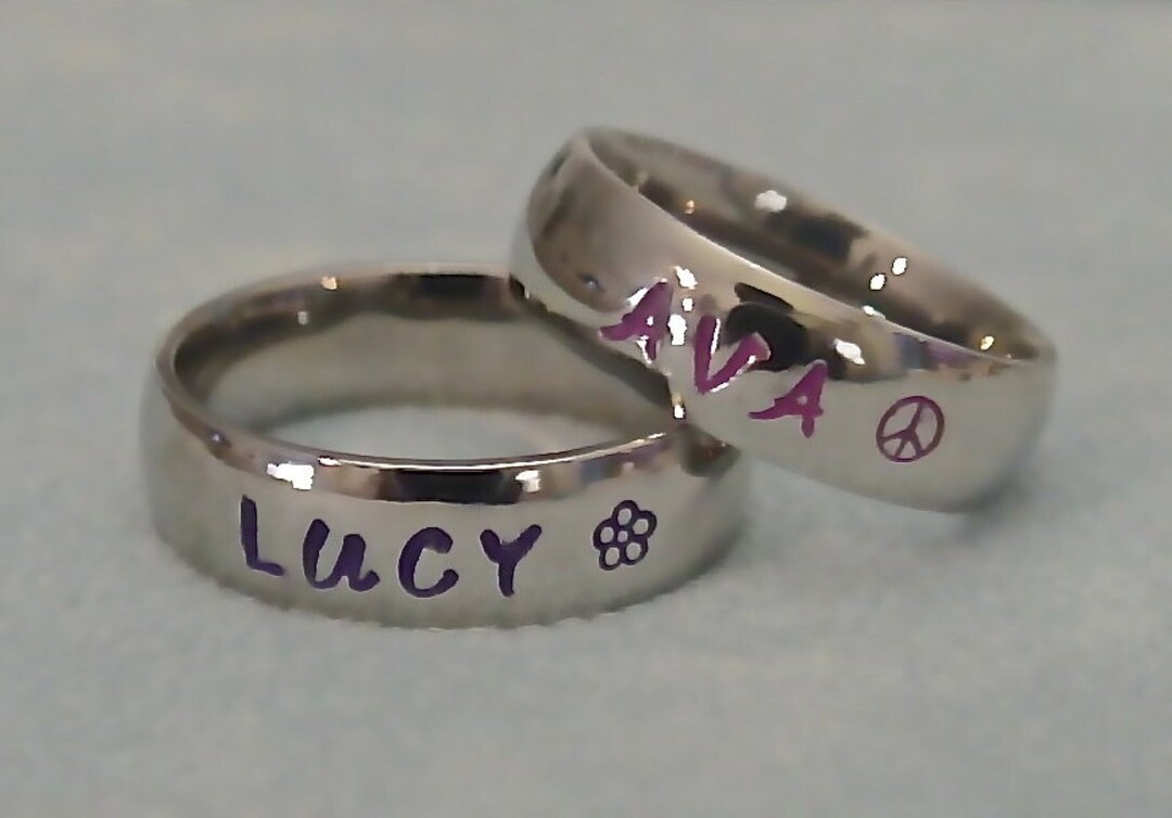 Personalized Hand Stamped Ring~any Name Engraved~custom Jewelry ...