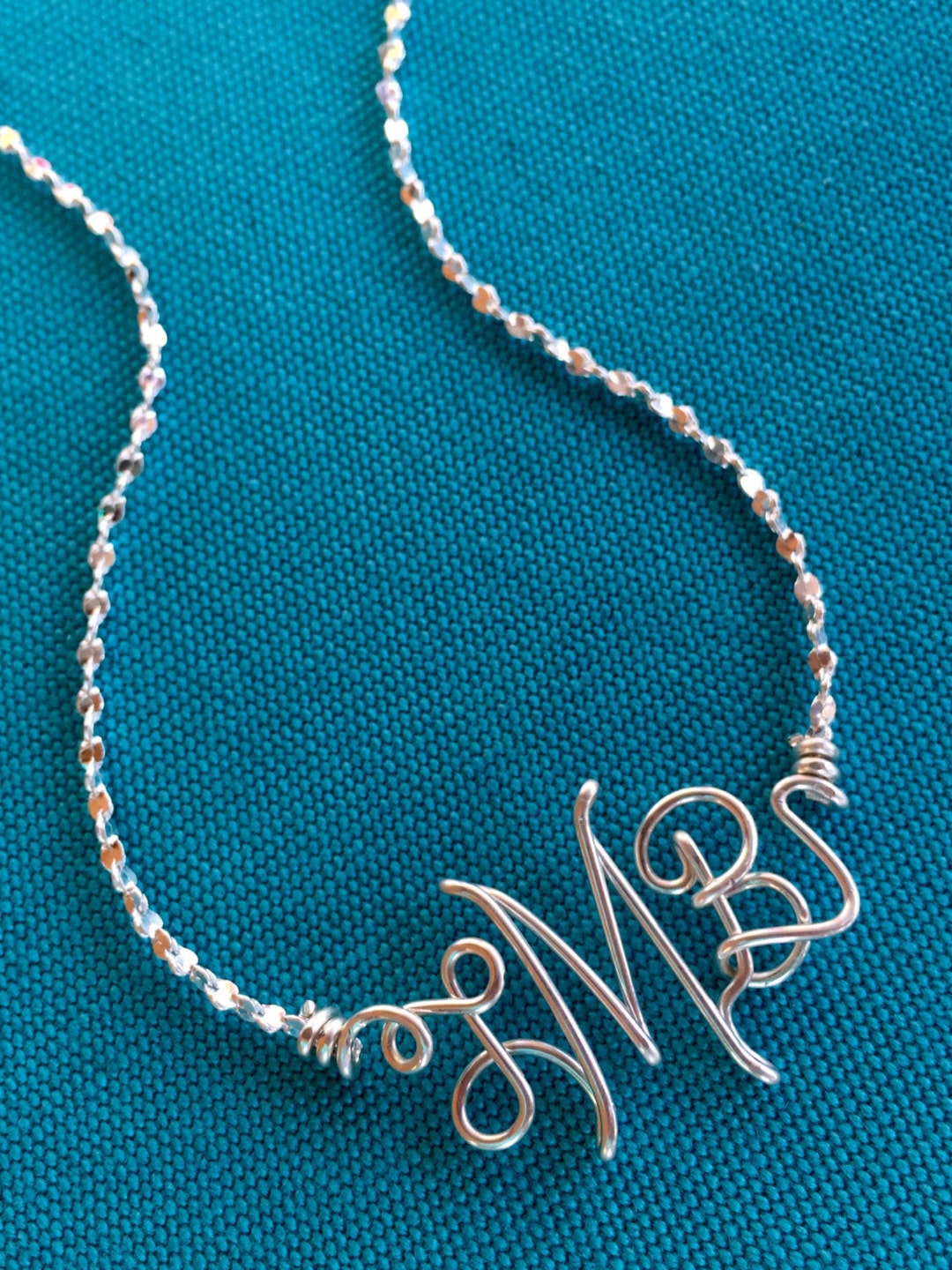 Personalized Monogram Necklace, Bracelet or Anklet~sterling Silver~wire ...