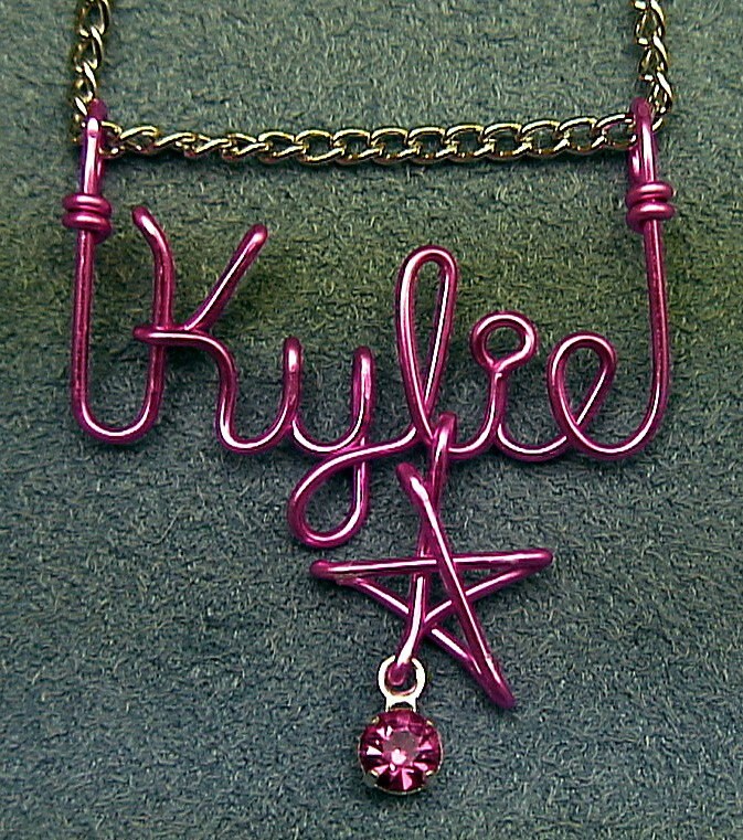Personalized Wire Name Necklace/charm//cord/swarovski Birthstone-11 Fun ...