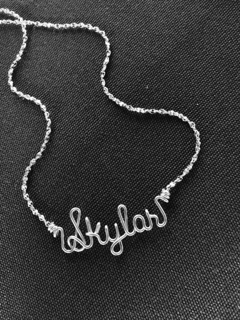 Personalized Silver Name Necklace/anklet~flower/daisy Charm~or Heart ...