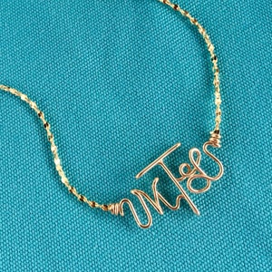 Gold Wire Monogram Necklace, Bracelet or Anklet-personalized Name Jewelry-any Letters/initials ...