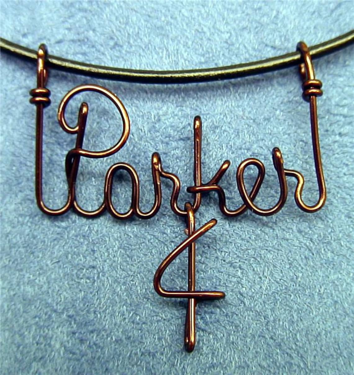 Personalized Colored Copper Wire Name Necklace With Charm/swarovski ...