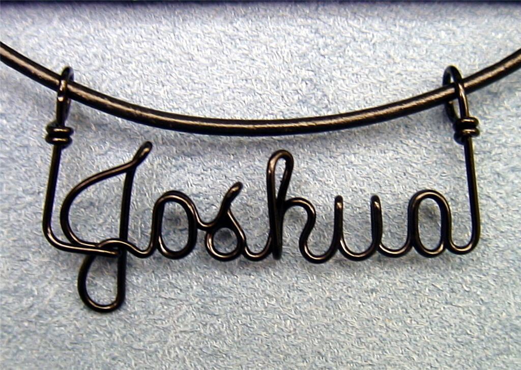 Personalized Wire Name Necklace/charm//cord/swarovski | Etsy