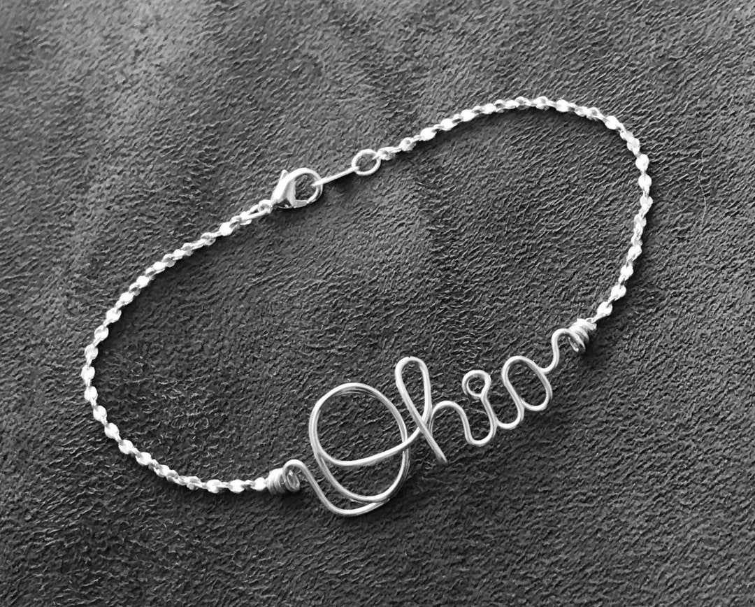 Script Ohio Bracelet, Anklet or Necklace~sterling Silver, 12k Gold ...