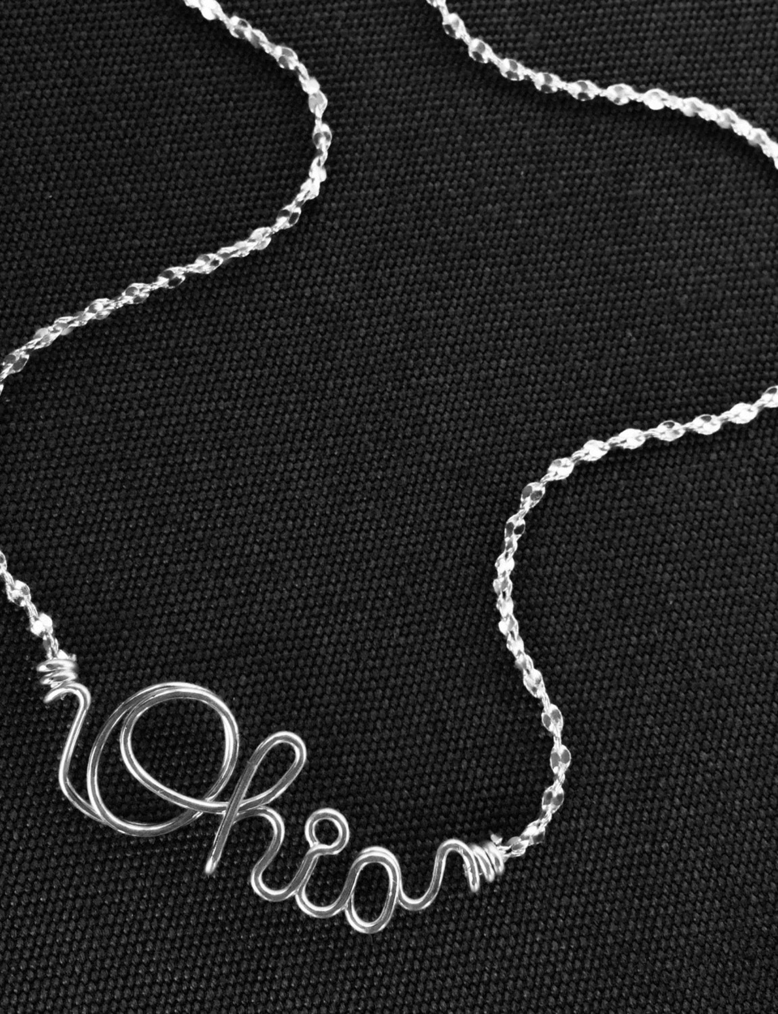 Script Ohio Necklace, Anklet or Bracelet~silver, Gold or Rose Gold Wire ...