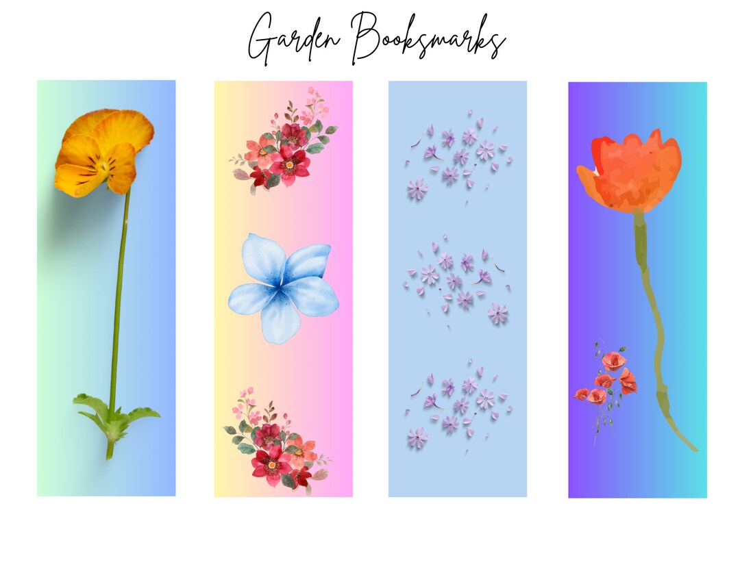 Garden Bookmarks digital Download - Etsy
