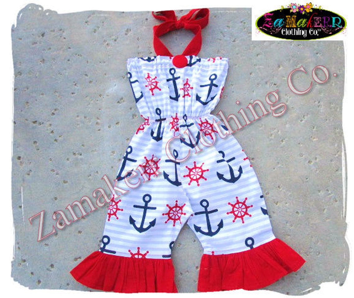 Girl Nautical Outfit / Girl Anchor Outfit / Girl Nautical - Etsy