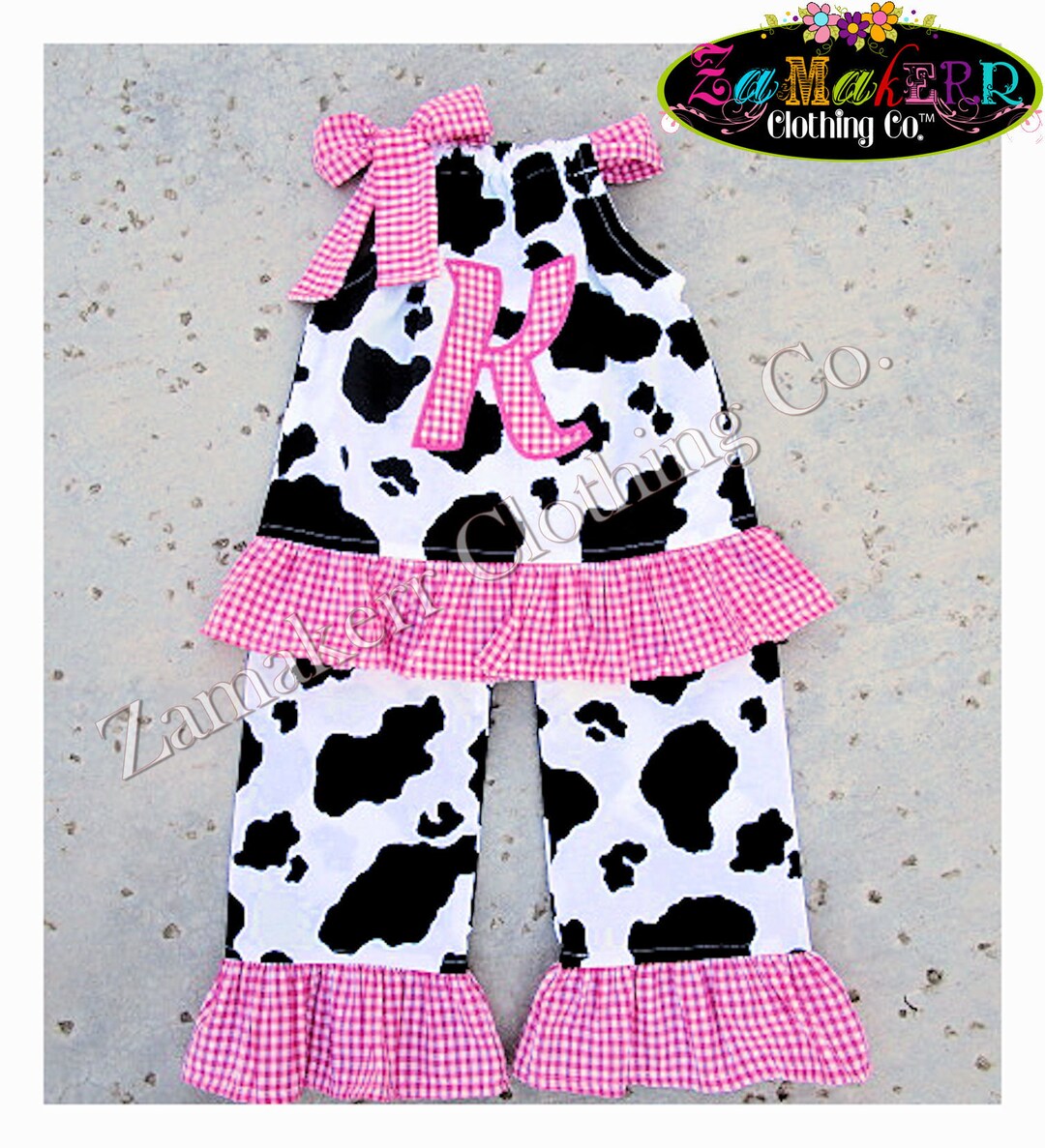 1st 2nd Baby Girl Pink Barn Farm Cow Outfit Birthday Top Pant Set ...
