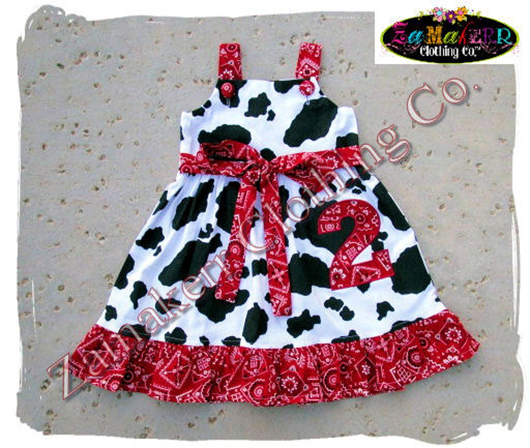 Farm Theme Birthday Dress Outfit / Barnyard Theme Birthday Party / Cow ...