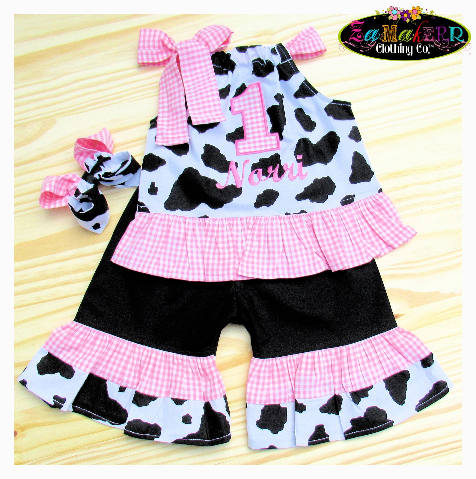 Girl Barnyard Outfit / Farm Animal Party / Cow Theme Birthday - Etsy