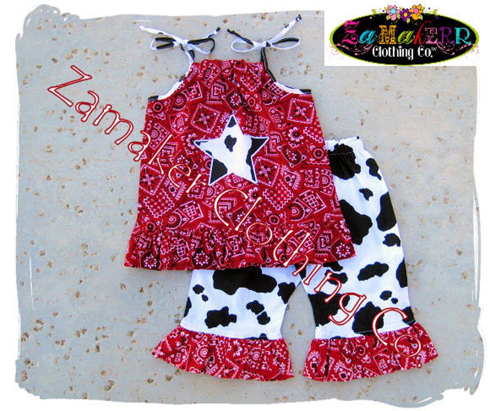 Girl Cow Outfit Pant Set Girl Cow Birthday Party Cow N - Etsy