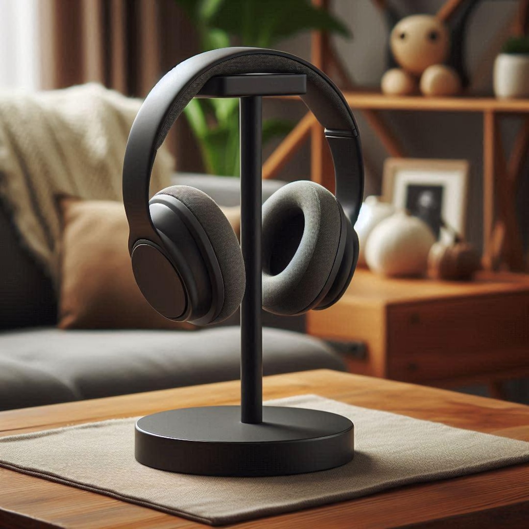 Modern Headphone Stand - Elegant Headset Stand, 3D Printed Holder for ...