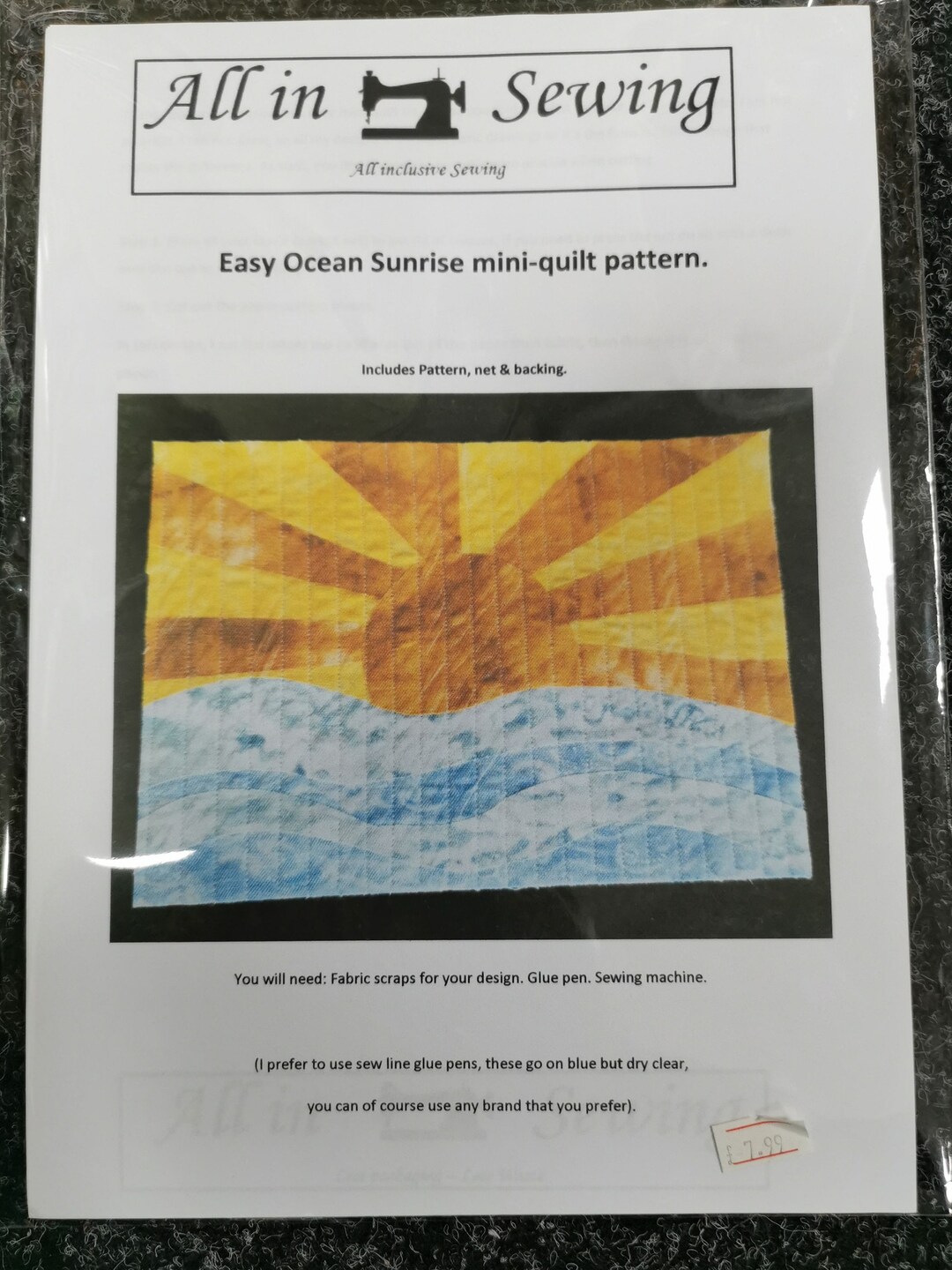 Easy Ocean Sunrise Mini Quilt Kit Pattern Shadow Applique - Etsy
