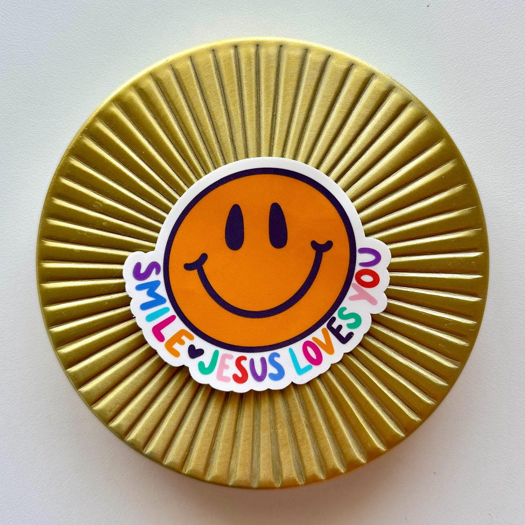 Smile Jesus Loves You | 3x3 Faith Sticker - Etsy