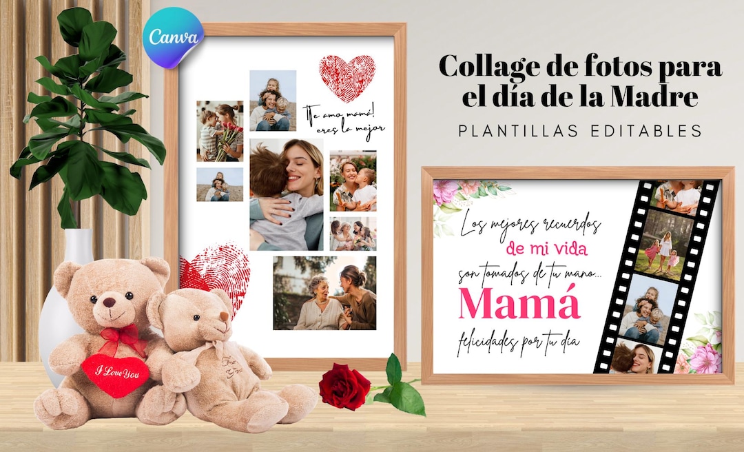 Mom Collage Template, Editable Photo Layout, Happy Mother’s Day, Gift ...