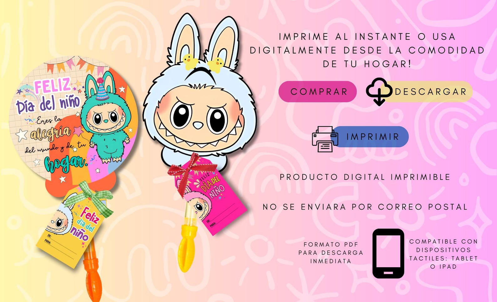 Bubble Pops Happy Children's Day, Printable Template, Giant Lollipop ...