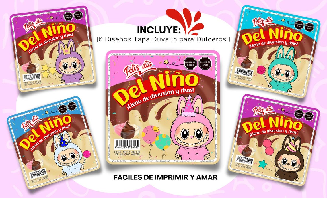 Printable Duvalín Lid Template, Duvalín Label Happy Children's Day, PNG ...