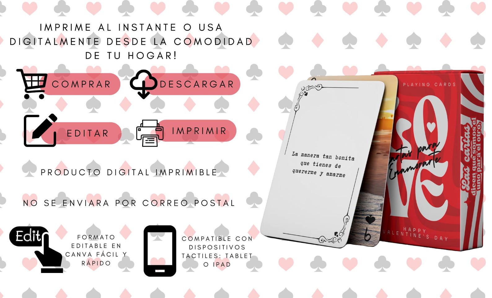 Plantilla de Naipes personalizadas, cartas personalizadas, baraja y ...