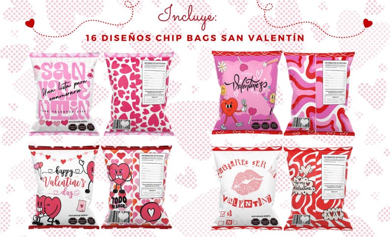 16 Valentine’s Day Chip Bags - Printable Valentine’s Gift Bags - Potato ...