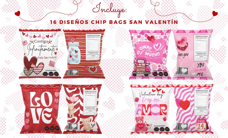 16 Valentine’s Day Chip Bags - Printable Valentine’s Gift Bags - Potato ...