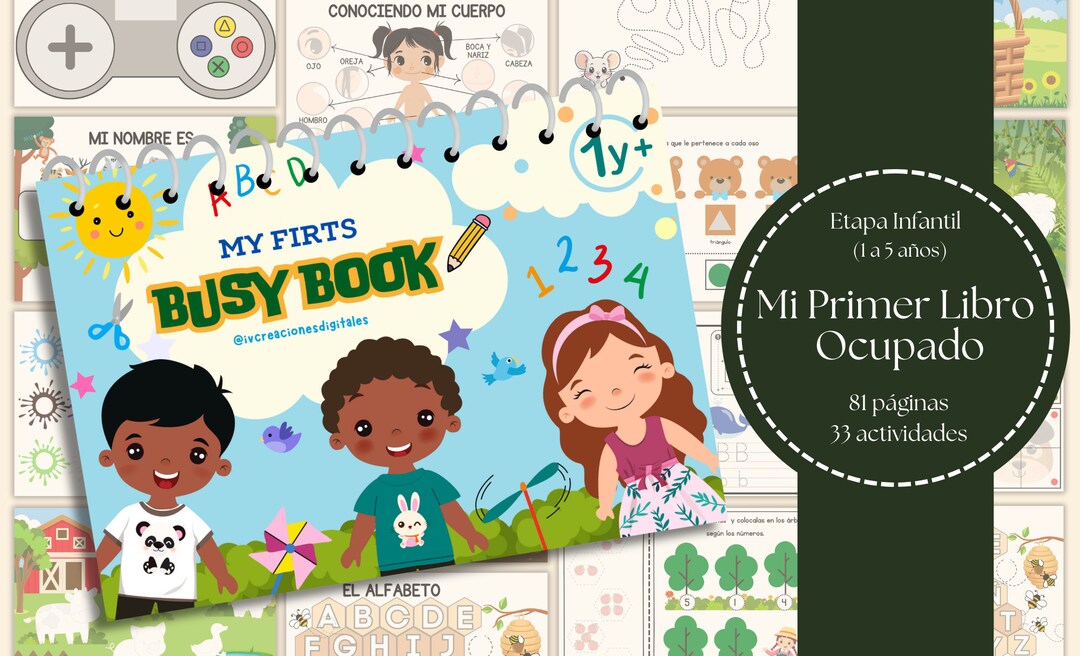 Printable Busy Book, Toddler Learning Folder, Montessori Material ...