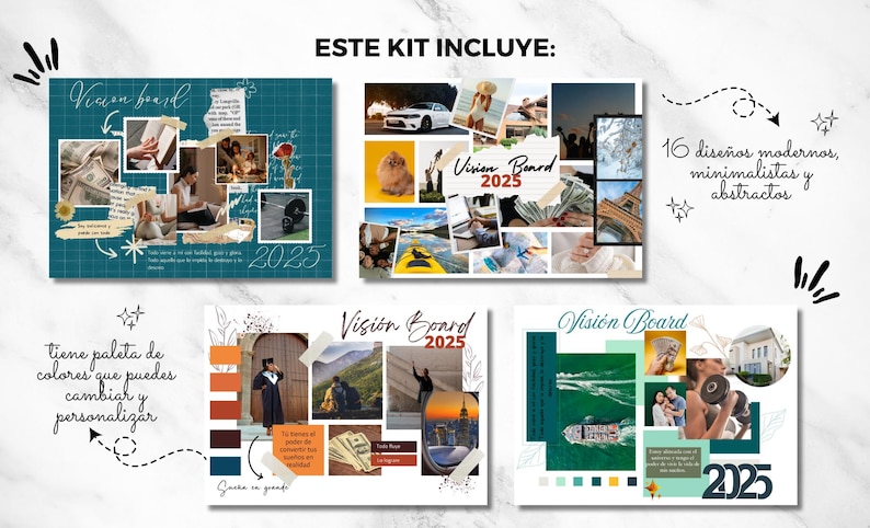 Printable and Digital Templates Vision Board 2025, Mood Board ...