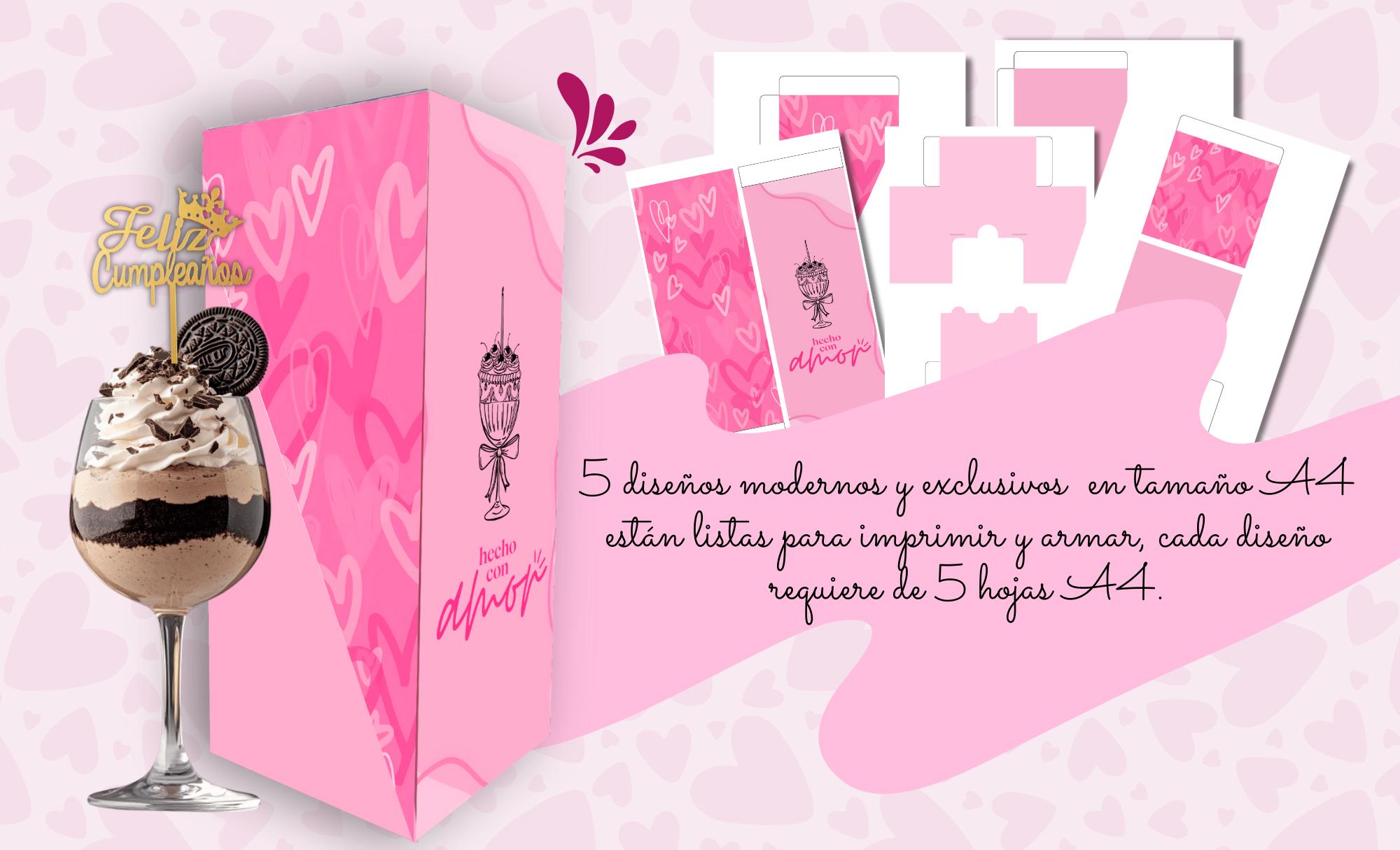 Cup box, Caja para copa, plantilla editable, Caja porta Copa, regalos ...