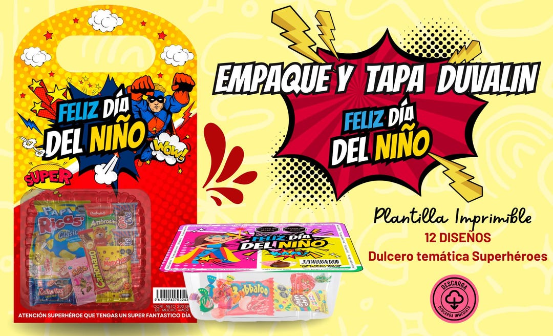 Printable Template Duvalín Lid, Packaging, Happy Children's Day Duvalín ...