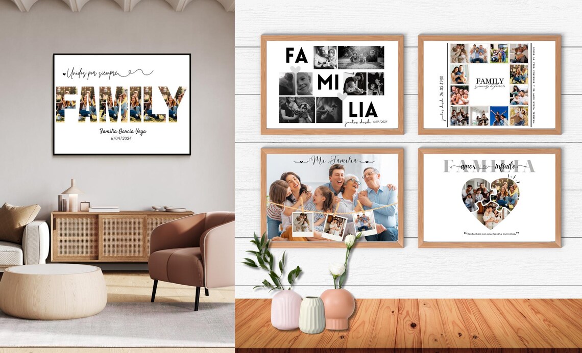 Family Photo Frame, Family Photo Collage, Family Photo Frames, Editable ...