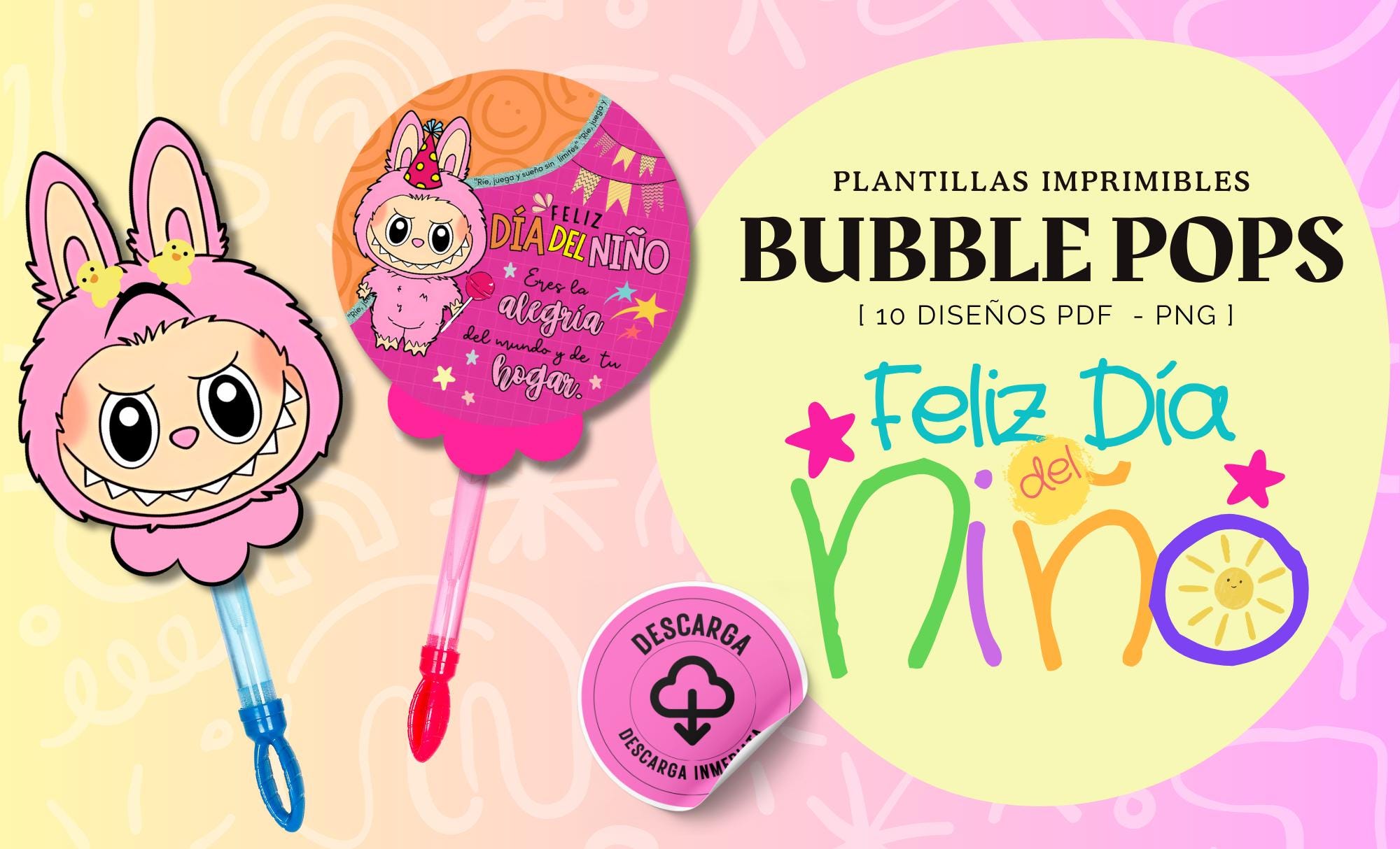 Bubble Pops Happy Children's Day, Printable Template, Giant Lollipop ...