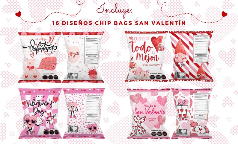 16 Valentine’s Day Chip Bags - Printable Valentine’s Gift Bags - Potato ...