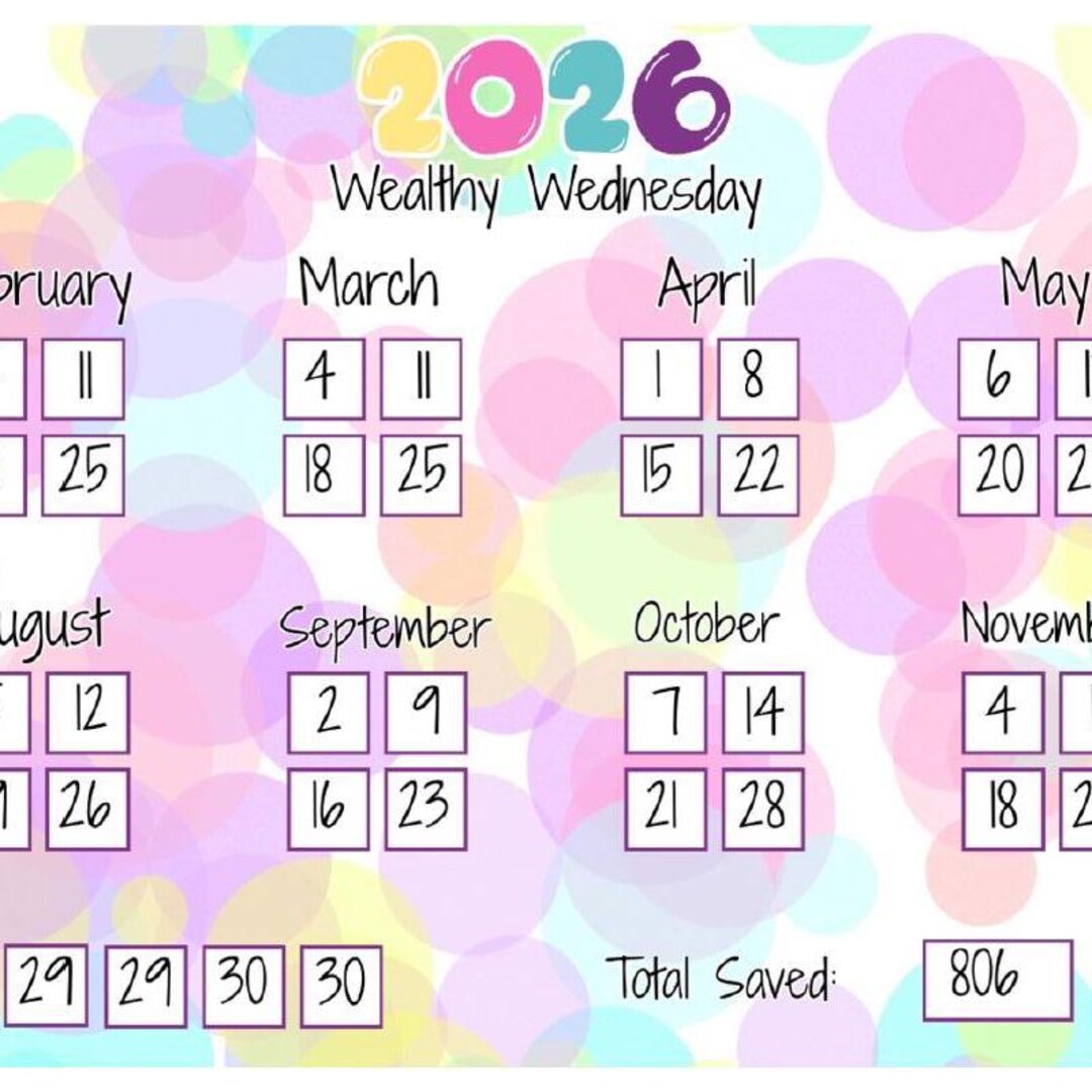 WEALTHY WEDNESDAY SAVINGS ***digital Download*** - Etsy