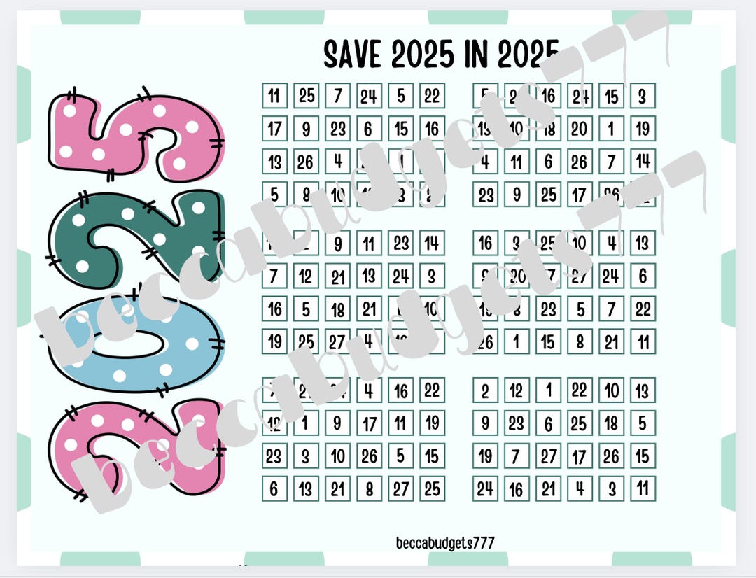 SAVE 2025 in 2025 Savings Challenge *digital Download* - Etsy